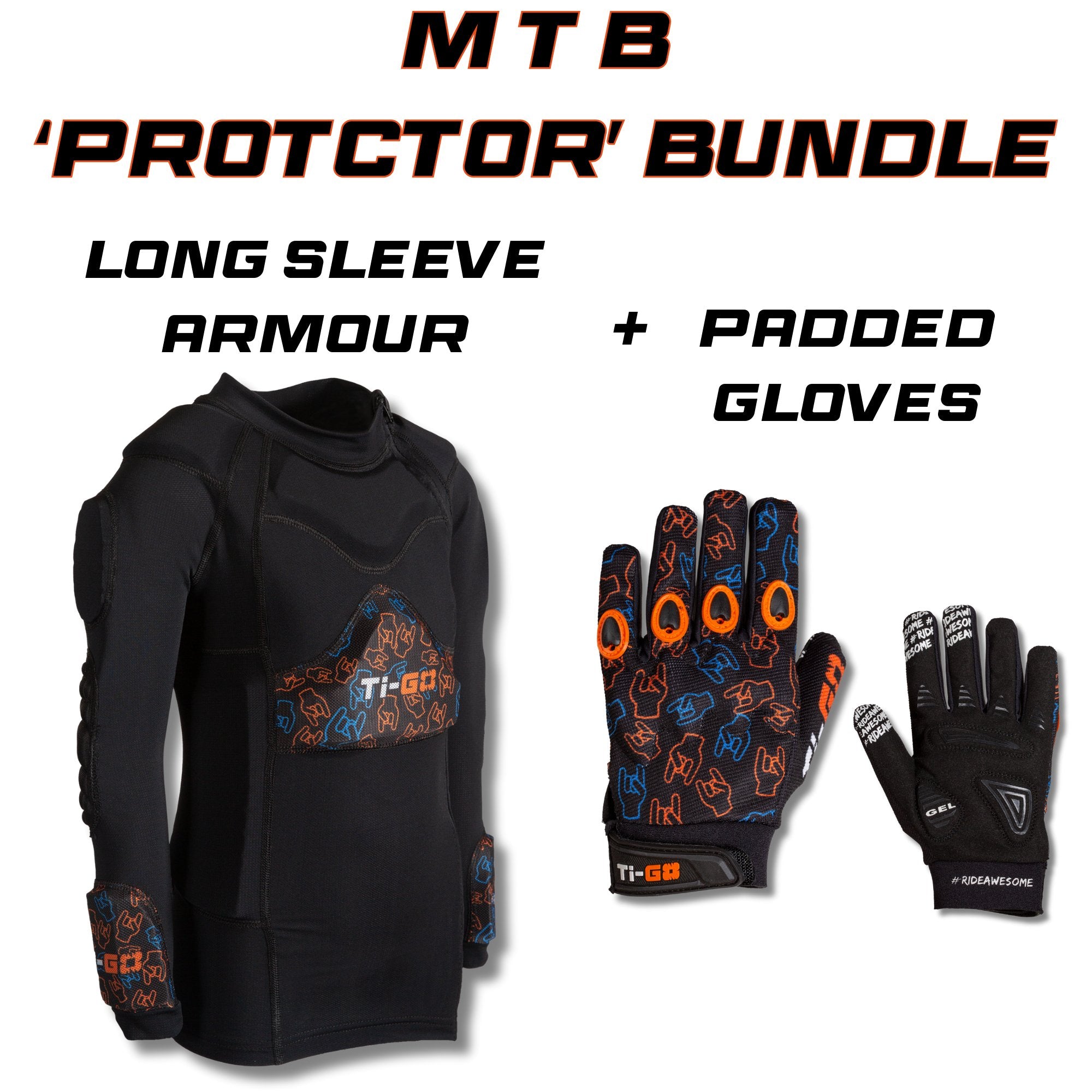 Long Sleeve MTB 'Protector' Armour & Glove Bundle – Ti-GO Sport