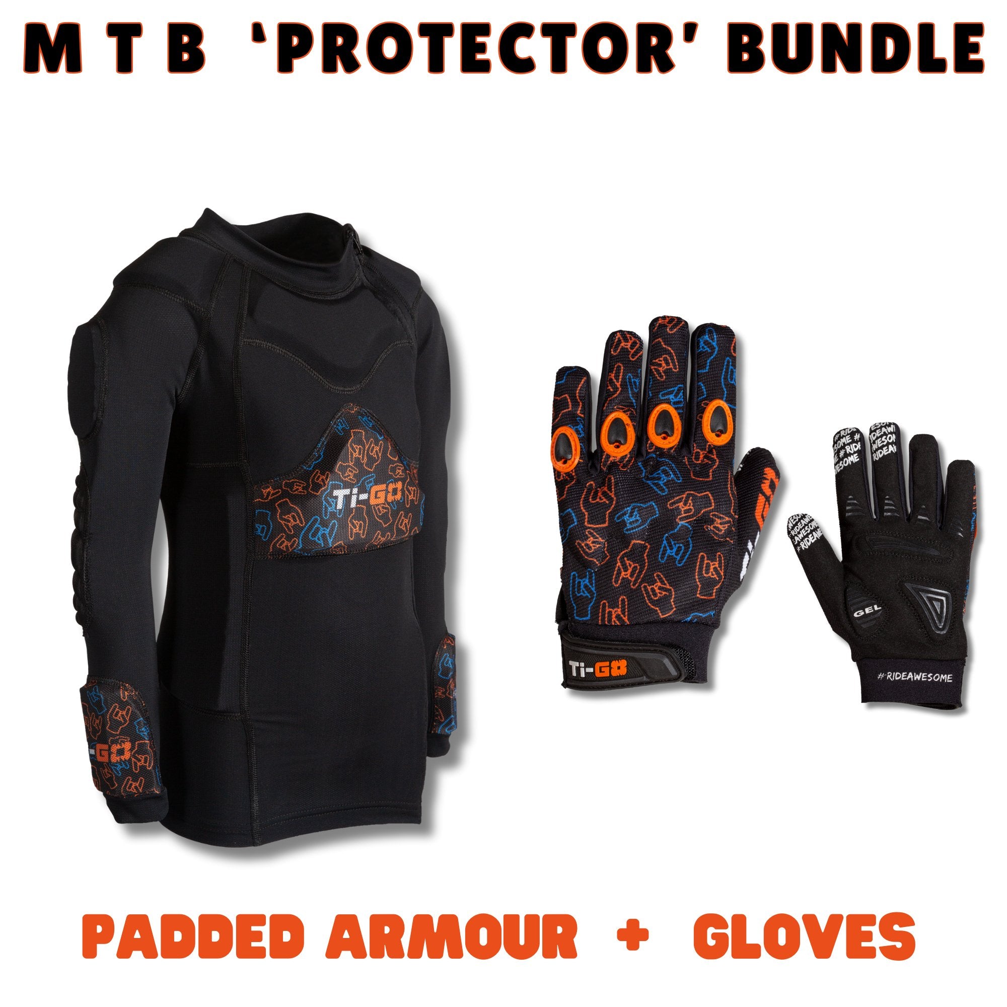 Long Sleeve MTB 'Protector' Armour & Glove Bundle – Ti-GO Sport